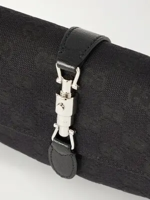 Gucci Jackie Mini Leather-trimmed Canvas-jacquard Shoulder Bag