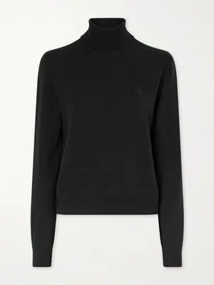 Gucci Embroidered Wool Turtleneck Sweater