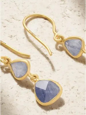 PIPPA SMALL 18-karat Gold Sapphire Dangle Earrings