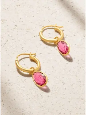 PIPPA SMALL 18-karat Gold Tourmaline Earrings - Pink