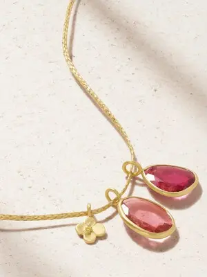 PIPPA SMALL 18-karat Gold Tourmaline Necklace - Pink