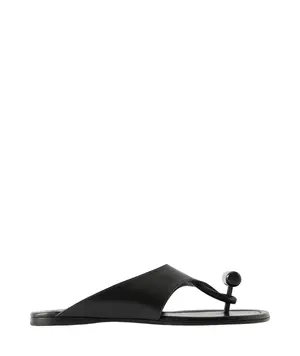Loewe Toggle Leather Slides - Black