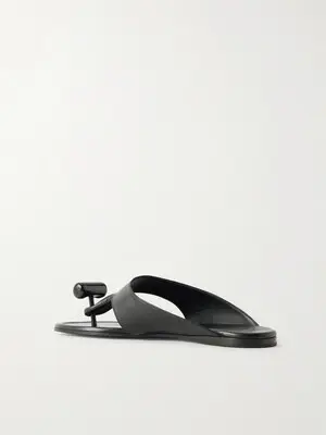 Loewe Toggle Leather Slides - Black