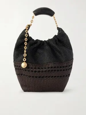 Loewe Squeeze Small Woven Two-tone Leather Tote
