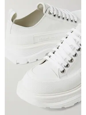 Alexander McQueen Leather Exaggerated-sole Sneakers