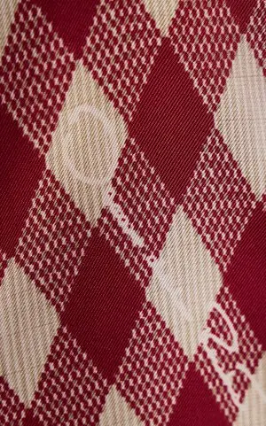 Oscar De La Renta Argyle Print Silk Twill Blouse