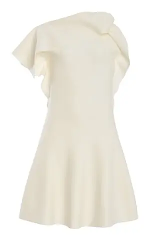 Oscar De La Renta Draped Wool-blend Mini Dress - Ivory