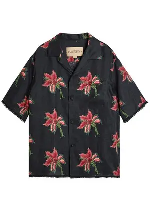 Valentino Garavani Floral-print Linen Shirt