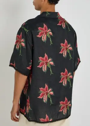 Valentino Garavani Floral-print Linen Shirt