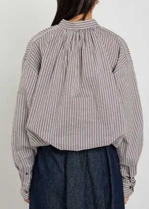 Dries Van Noten Cenver Striped Cotton-blend Wrap Blouse