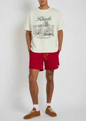 Rhude Virgin Islands Script Printed Cotton T-shirt - White