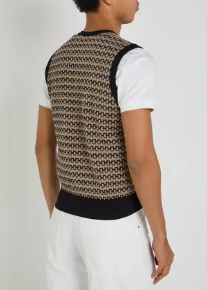 LEMAIRE Patterned Cotton-knit Vest - Multicoloured 1
