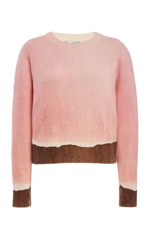 Oscar De La Renta Printed Wool Sweater - Pink
