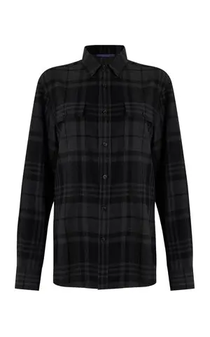 Ralph Lauren Ellerby Plaid Wool-cashmere Shirt - Grey