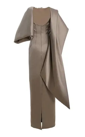 Oscar De La Renta Draped Satin Gown