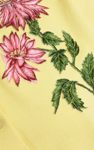 Oscar De La Renta Embroidered Wool Cardigan