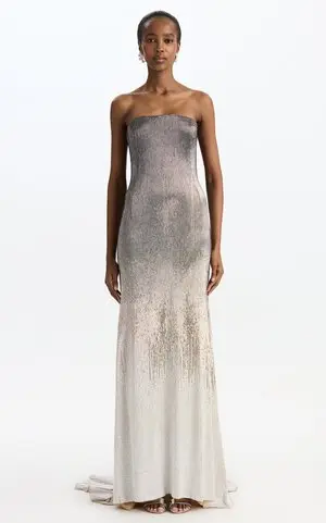 Oscar De La Renta Beaded Gown
