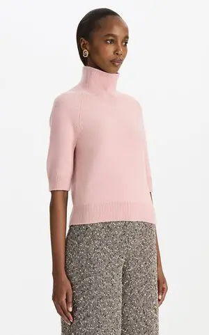 Oscar De La Renta Wool Half-sleeve Sweater