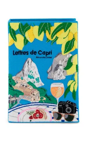 OLYMPIA LE-TAN Lettres De Capri Clutch - Blue