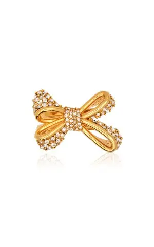Oscar De La Renta Pave Bow Ring - Clear