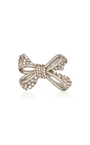 Oscar De La Renta Pave Bow Ring - Silver