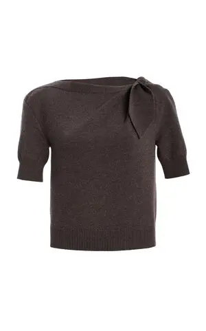 Oscar De La Renta Tie-neck Wool Top
