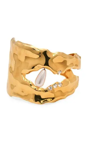 Oscar De La Renta Hammered Pearl Cuff