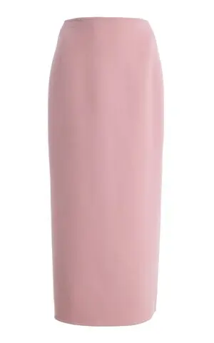 Oscar De La Renta Mid-rise Double-face Virgin-wool Midi Pencil Skirt - Pink