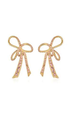 Oscar De La Renta Threaded Bow Large Stud Earrings - Pink