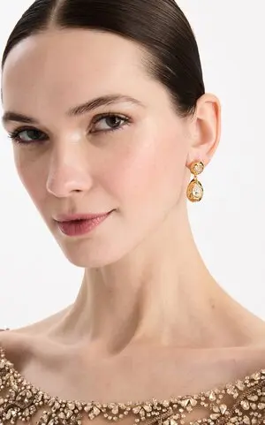 Oscar De La Renta Stone Scramble Drop Earrings
