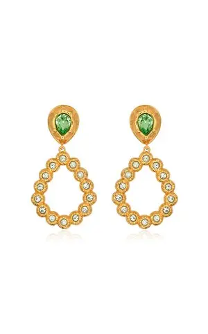Oscar De La Renta Stone Scramble Loop Drop Earrings - Green