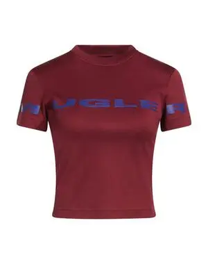 MUGLER T-shirt Burgundy Size Cotton - Red