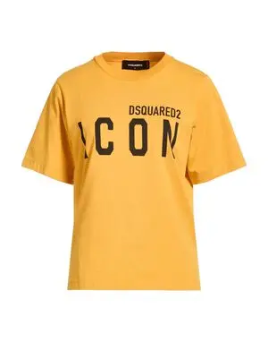 Dsquared2 Icon" Logo Print Cotton T-shirt - Yellow