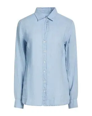 120% Lino Shirt Ivory Size Linen - Blue