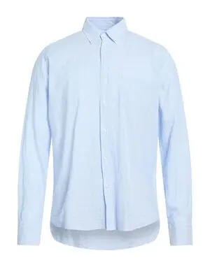 MANUEL RITZ Shirt Azure Size Linen, Cotton