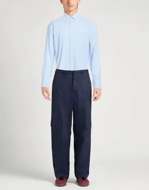 MANUEL RITZ Shirt Azure Size Linen, Cotton
