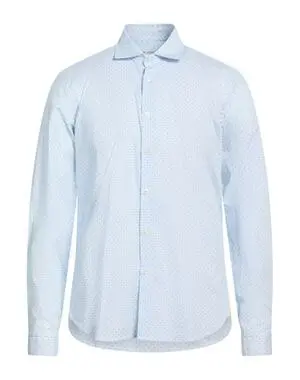 MANUEL RITZ Shirt Azure Size Cotton, Elastane