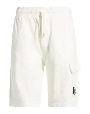 C.P. COMPANY Cotton Terry Cargo Shorts - White