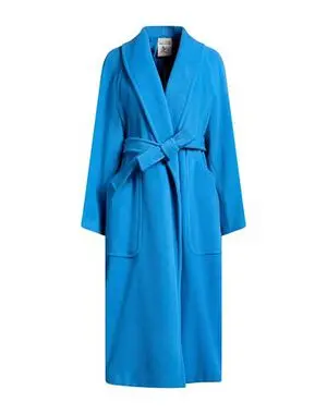 SEMICOUTURE Coat In Virgin Wool And Polyamide - Blue