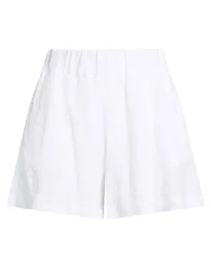 120% LINO Woman Shorts & Bermuda Shorts White Size 10 Linen