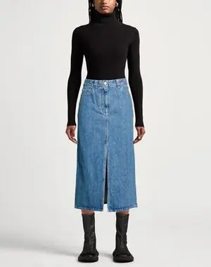 Sunnei Flared Denim Skirt With Front Slit