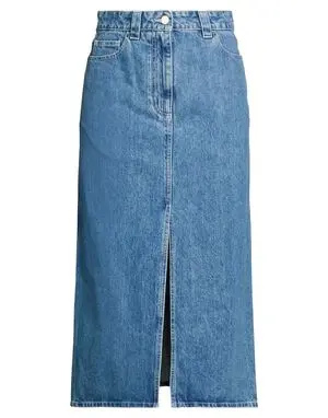 Sunnei Flared Denim Skirt With Front Slit