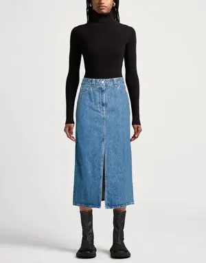 Sunnei Flared Denim Skirt With Front Slit