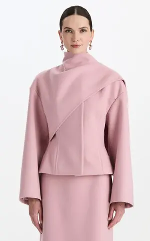 Oscar De La Renta Draped Virgin-wool Jacket