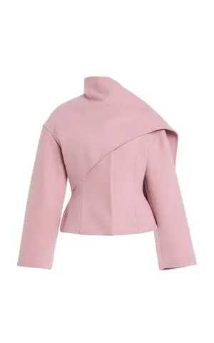Oscar De La Renta Draped Virgin-wool Jacket - Pink