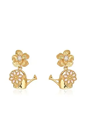 Oscar De La Renta Wildflower And Can Drop Earrings - White