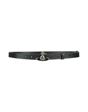 VIVIENNE WESTWOOD Small Orb Buckle Leather Belt - Black