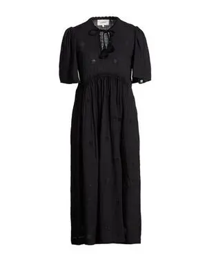 Ba&sh Midi Dress Size Viscose, Linen - Black