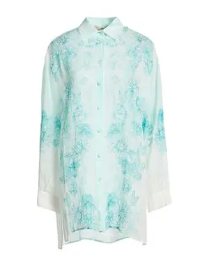 TWINSET Ramie Floral Print Shirt