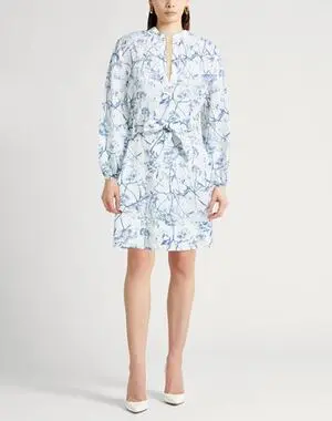 120% Lino Mini Linen Floral-print Dress